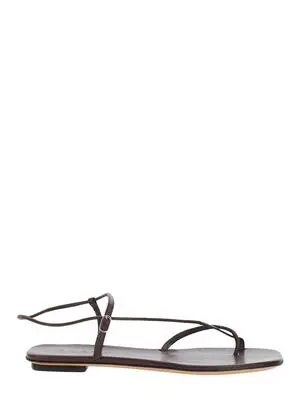 Soeur Leather Sandals With Logo-inlaid Insole And Adjustable Ankle Strap - Brown