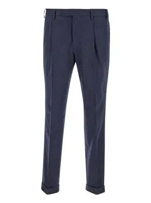 PT TORINO Pt Torino Slim-Fit Dark Navy Dress Pants With Hidden Front Closure And Belt Loops