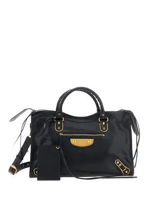 Balenciaga Uptown Le City Handbag Medium In Supple Goat - Black