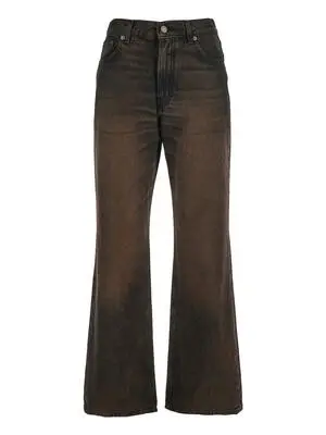 HAIKURE Logo Patch Wide-leg Denim Jeans With Five-pocket Styling - Brown