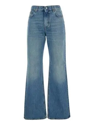 HAIKURE Haikure Korea Wide-Leg Denim Jeans With Logo Patch Blu