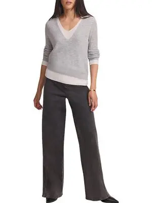 Mint Velvet Layered Detail Knit Top - Grey