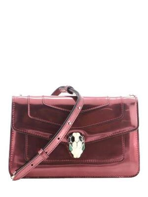 BVLGARI Serpenti Forever Shoulder Bag Metallic Leather Small