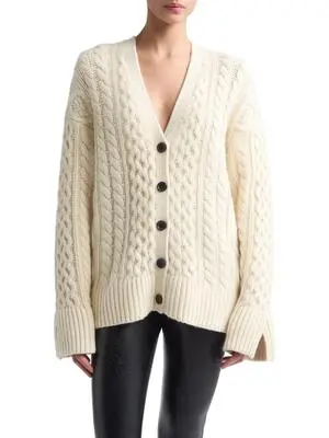 Maria Mcmanus Tear Drop Aran Cardigan - Pearl