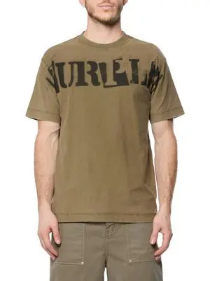 PURPLE BRAND Textured Jersey Graphic T-shirt - Green