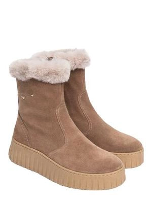 NEROGIARDINI Faux Fur High Top Sneaker - Mocha