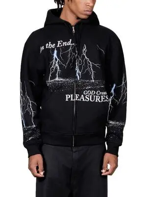 PLEASURES End Times Graphic Zip Hoodie - Black