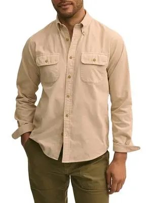 Brooks Brothers Friday Cotton Corduroy Button-down Work Shirt Oatmeal