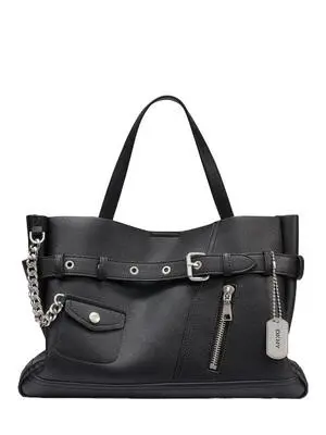 Dkny Bryar Large Satchel - Black/silver