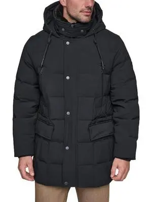 Andrew Marc Down & Feather Fill Parka With Faux Fur Trim Hood - Black