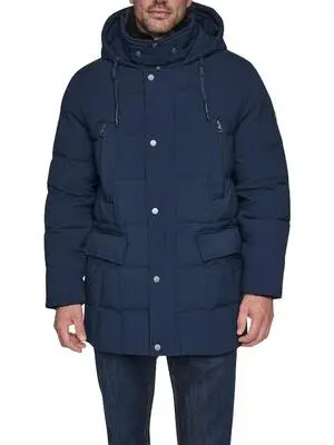 Andrew Marc Down & Feather Fill Parka With Faux Fur Trim Hood - Ink