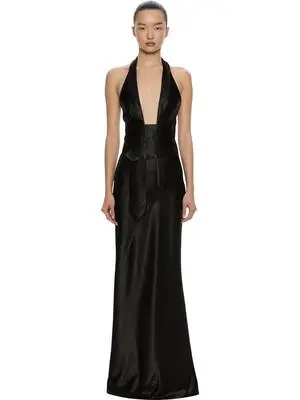 CHRISTOPHER ESBER Reyer Satin Tie Gown