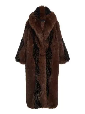 AUTER The Fox Faux Fur Coat - Brown