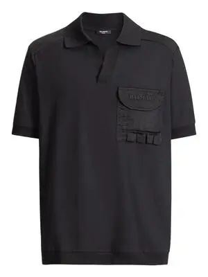 Balmain Vintage Utility Polo - Black