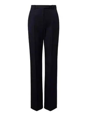 Alexander McQueen Wool Grain De Poudre Straight Pants - Black