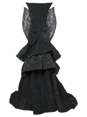Maticevski Friesian Tiered Cloqué Bustier Gown - Grey
