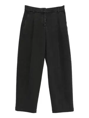 VIA MASINI 80 Cotton Trousers - Black