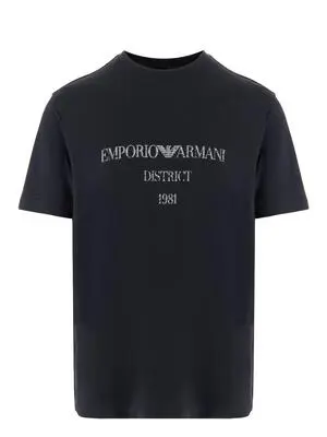 Emporio Armani Logo Cotton T-shirt - Blue
