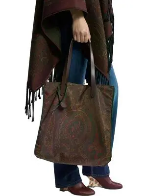 Etro Unfold Me Tote Bag With Arnica Birkenstock Motif - Brown