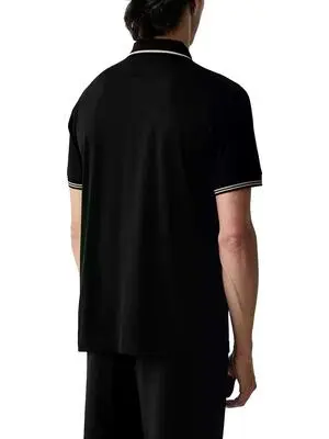 Karl Lagerfeld Zip-fastening Tipped Polo Shirt - Black