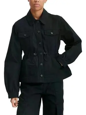 Cecilie Bahnsen Candida Drawstring-waist Denim Jacket - Black
