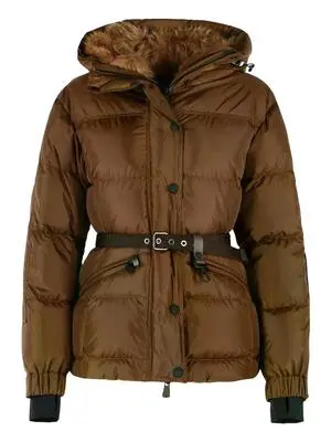 Moncler Belted Hooded Jacket - Brown