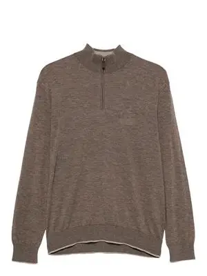 Paul & Shark Feather Wool Half-zip Sweater - Brown
