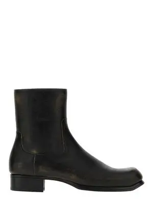MAISON MARGIELA Leather Float Ankle Boots - Black