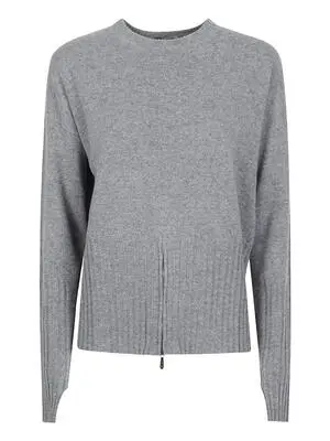 DRUMOHR Zip-detail Ribbed-trim Sweater - Grey