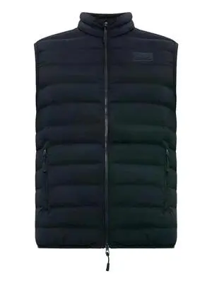 EA7 Quilted Logo-patch Gilet - Blue