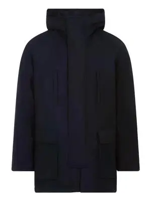 Giorgio Armani Hooded Wool Coat - Blue