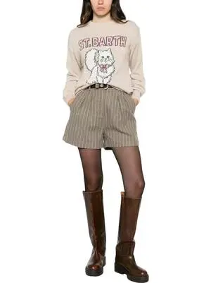 MC2 SAINT BARTH Cat-intarsia Sweater - Brown