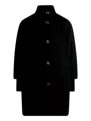 BETTY BARCLAY High-neck Button-up Single Breasted Coat - Black