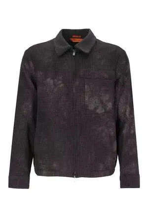 Barena Venezia Houndstooth Wool Bomber Jacket - Grey