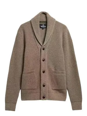 BARBOUR Shawl-collar Elbow-patch Cardigan