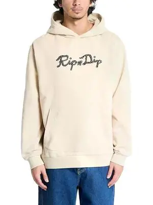 RIPNDIP Distressed Logo-print Hoodie - Neutrals