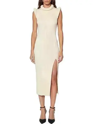Elisabetta Franchi Knit Dress With 3d Details - Neutrals