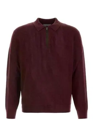 CANALI Zip-fastening Knitted Polo Sweater