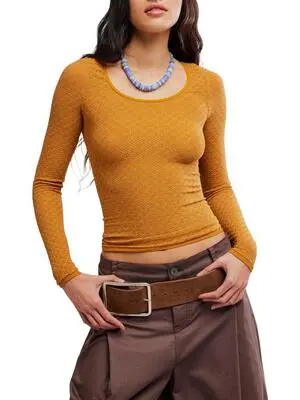 Free People Love Letter Long Sleeve Top Bronzer