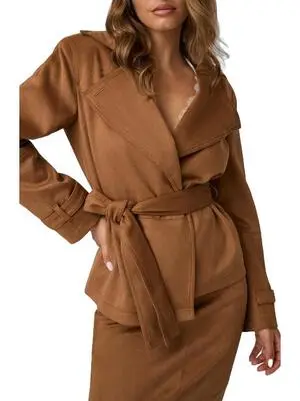 MARCIANO Layla Faux Suede Jacket - G1fp-open