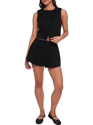 PETAL & PUP Rumi 2-piece Vest & Shorts Set - Black