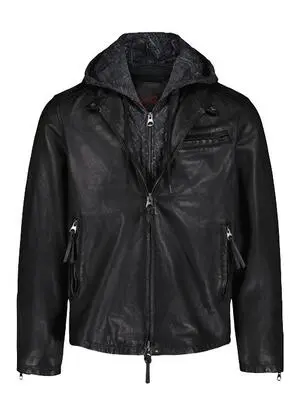 Robert Graham Punch Leather Jacket - Black