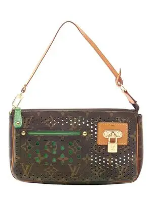 LOUIS VUITTON 2016 Monogram Perforated Pochette Accessoires Shoulder Bag - Brown