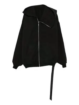 Rick Owens Mountain Asymmetric-zip Hooded Jacket - Black
