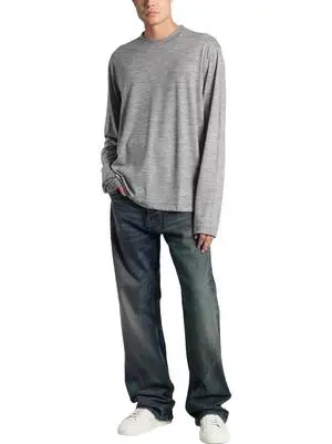 Emporio Armani Logo-embroidered Longsleeved T-shirt - Grey
