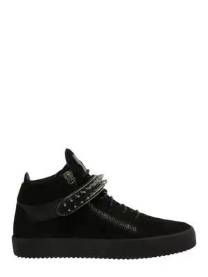 GIUSEPPE ZANOTTI Camoscio Spike-details Sneakers - Black