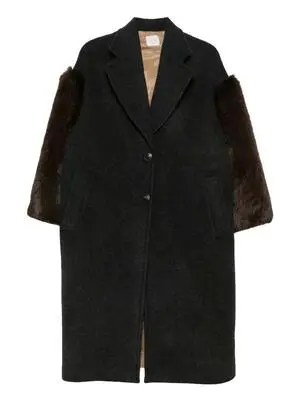 ALYSI Soft Over Faux-fur Sleeve Coat
