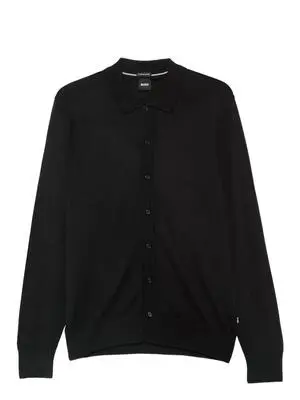 BOSS Buttoned Wool Cardigan - Black