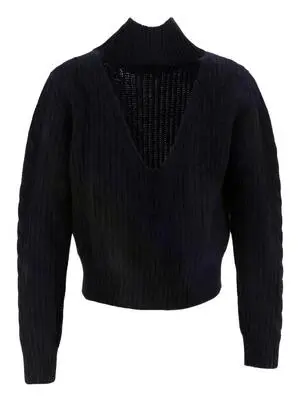 SHIRTAPORTER Cable-knit Cut-out Sweater - Blue