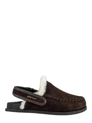 GOOD NEWS Finn Warm Lined Mules Brown Suede